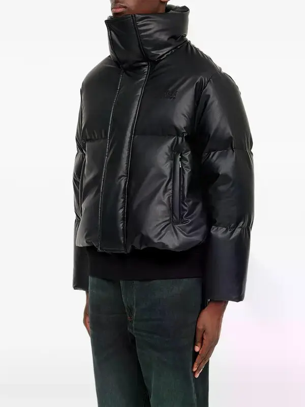 MAISON MARGIELA Padded Faux Leather Funnel Neck Jacket