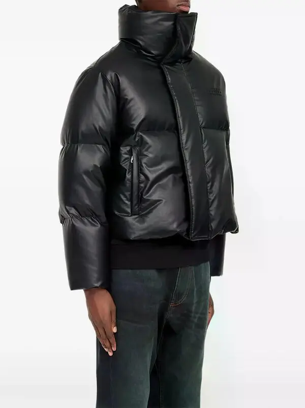 MAISON MARGIELA Padded Faux Leather Funnel Neck Jacket