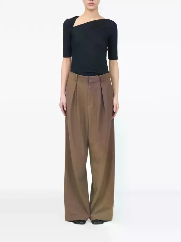 MAISON MARGIELA Wool-blend Pleated Trousers - Brown