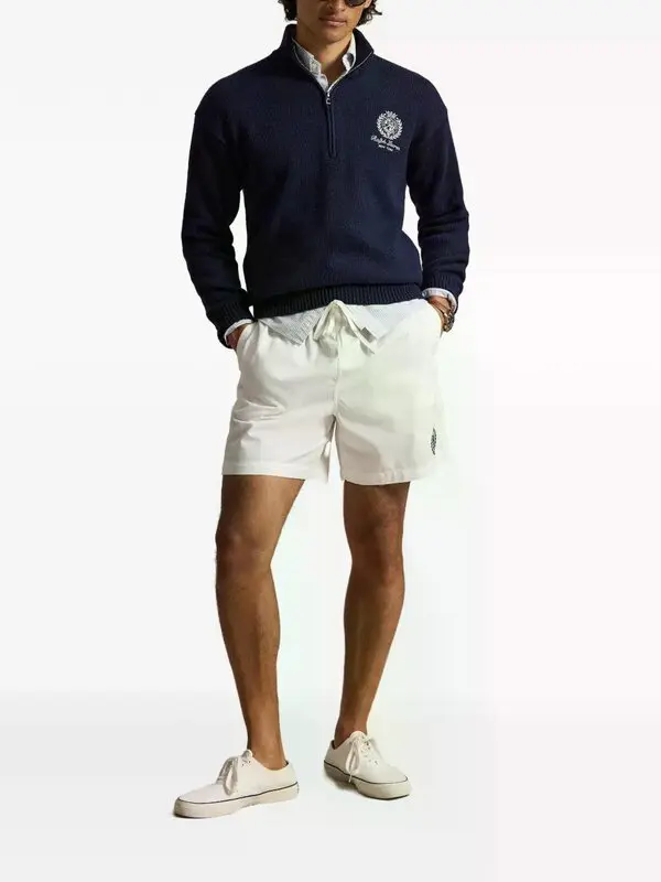 Polo Ralph Lauren Embroidered Crest Quarter-zip Sweater