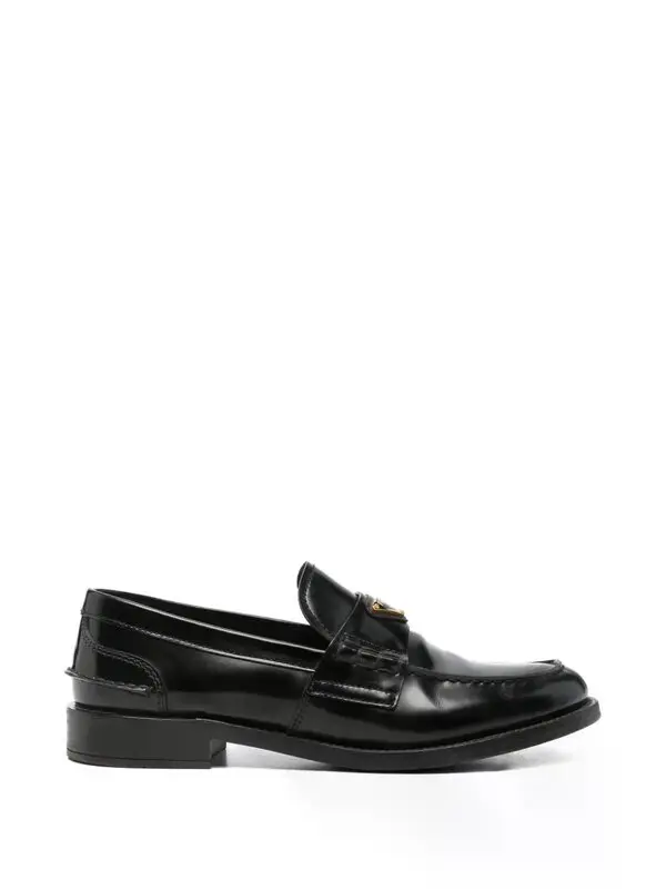 Prada Logo-plaque Loafers - Black