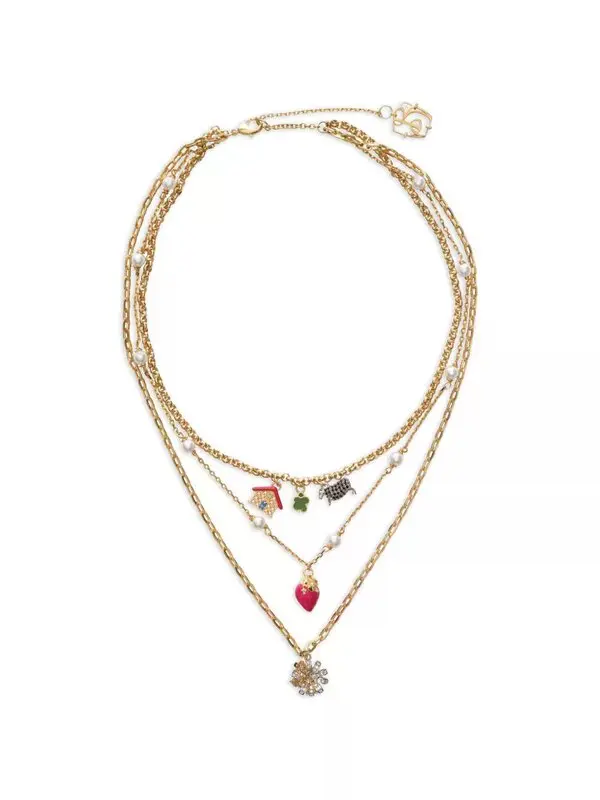 Burberry Multi-charm Layered Necklace - Gold