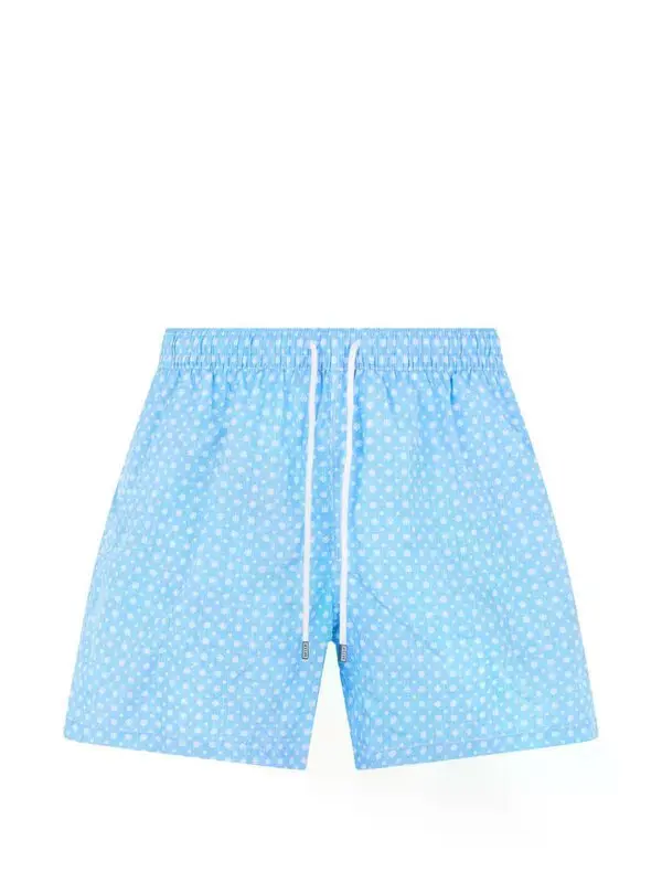 Fedeli Floral Print Swim Shorts - Blue