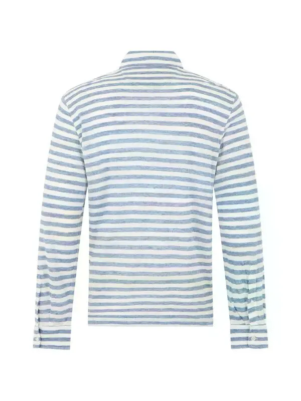 Fedeli Striped Long-sleeve Polo Shirt