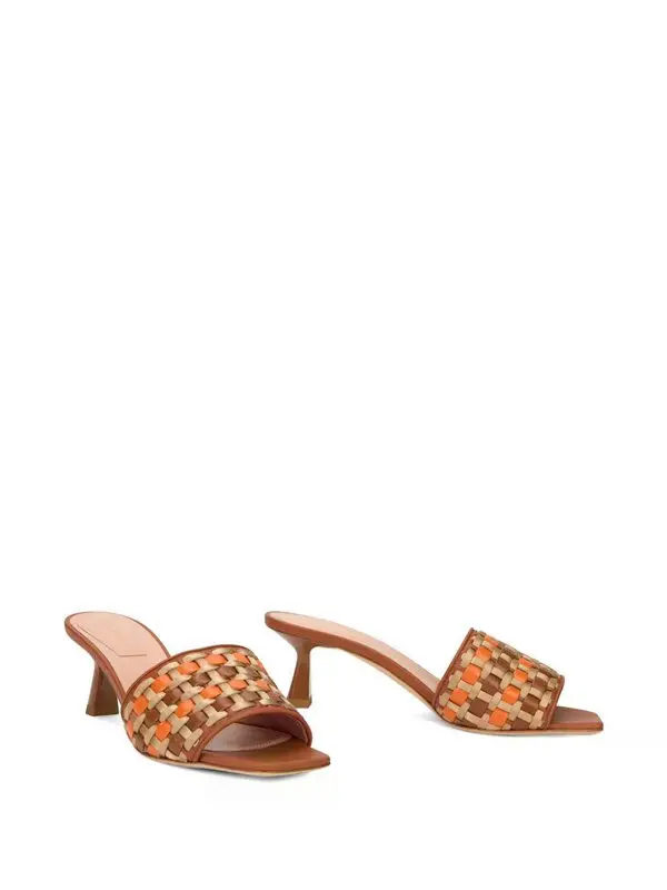 Alberta Ferretti Woven Square-toe Sandals