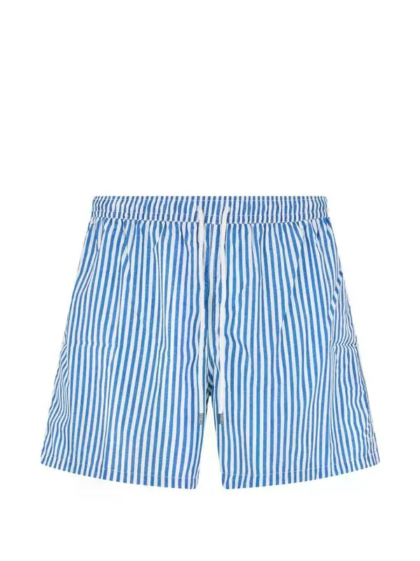 Fedeli Striped Swim Shorts - Blue