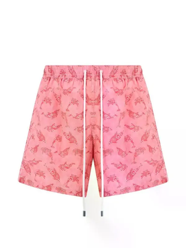 Fedeli Dolphin-print Swim Shorts