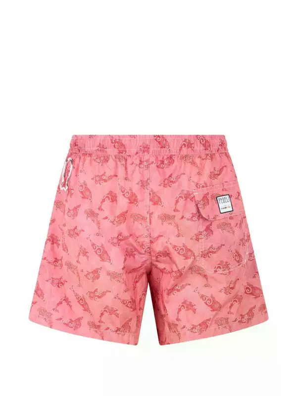 Fedeli Dolphin-print Swim Shorts