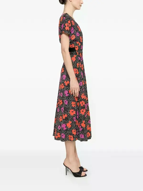 NISSA Floral-print Viscose Midi Dress