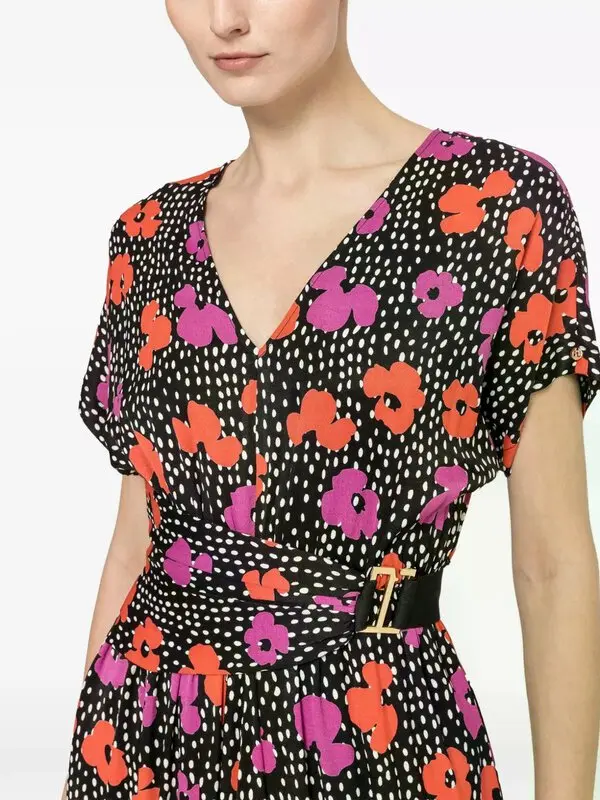 NISSA Floral-print Viscose Midi Dress