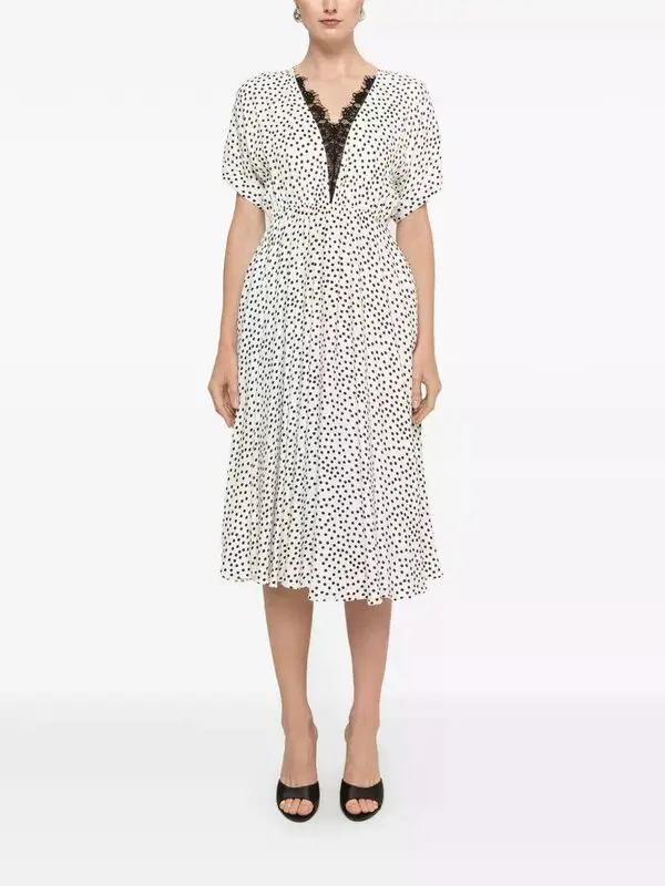 NISSA Polka-dot Viscose Midi Dress