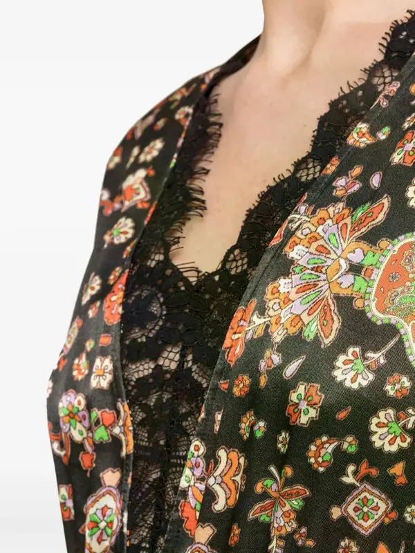 NISSA Floral Print Viscose Midi Dress
