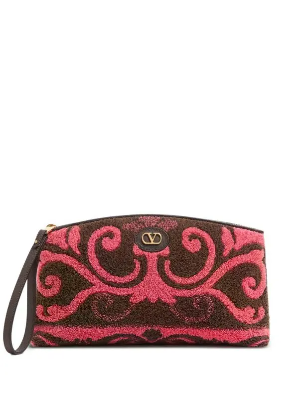 Valentino Garavani Terry Cloth Clutch Bag - Brown