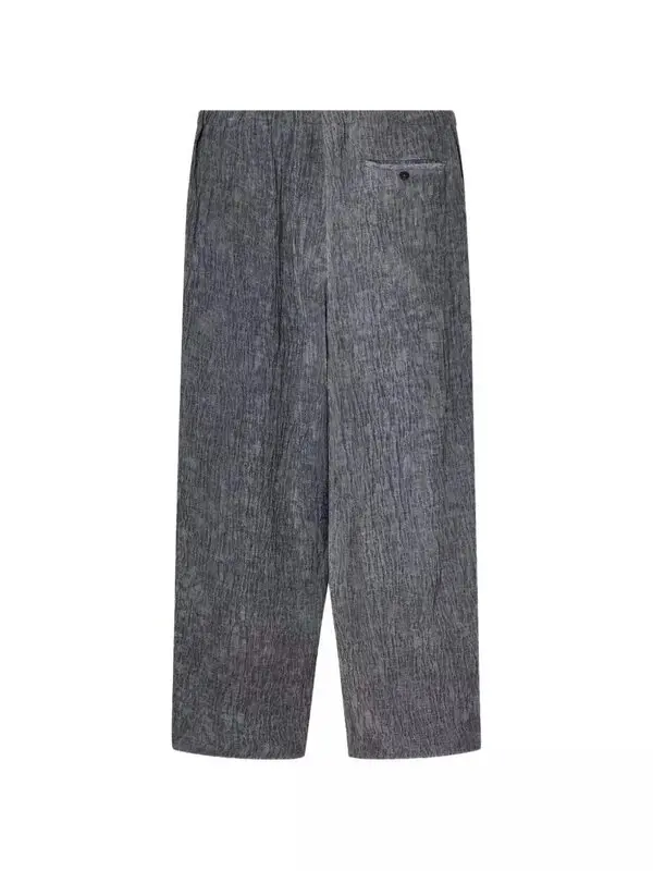 Emporio Armani Bark-effect Straight-leg Trousers