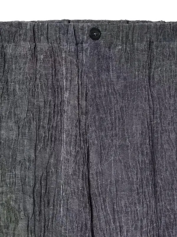 Emporio Armani Bark-effect Straight-leg Trousers