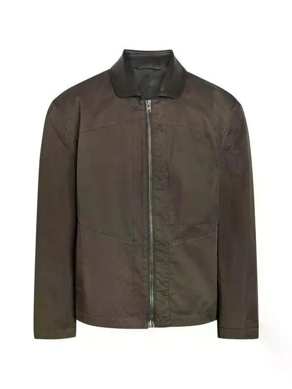 LEMAIRE Zip-up Leather Jacket - Brown