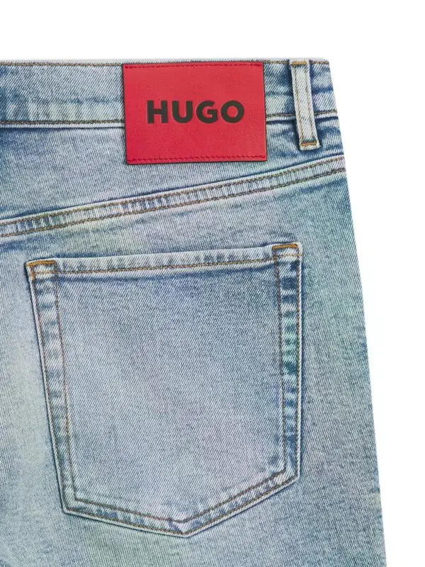 Hugo Logo Patch Denim Shorts