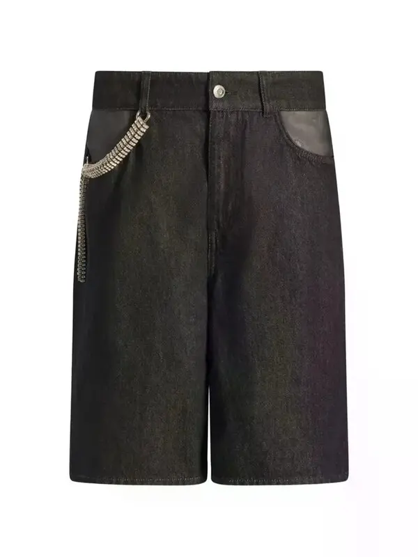 CIRCUS HOTEL Embellished Denim Shorts - Black