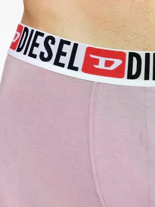 DIESEL® Umbx- Damien Pack Of Three Logo-waistband Striped-pattern Boxer Briefs - Pink