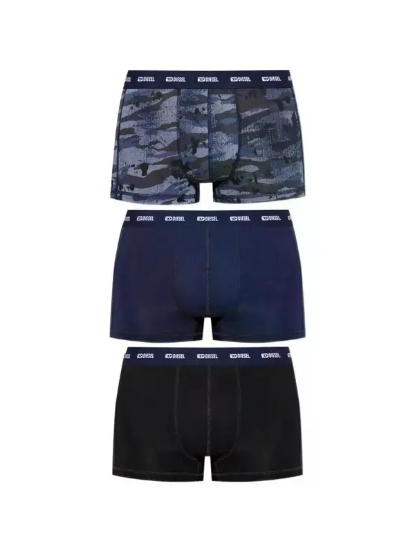 DIESEL® Damien-utlt 3-pack Logo-waistband Boxer Briefs - Blue