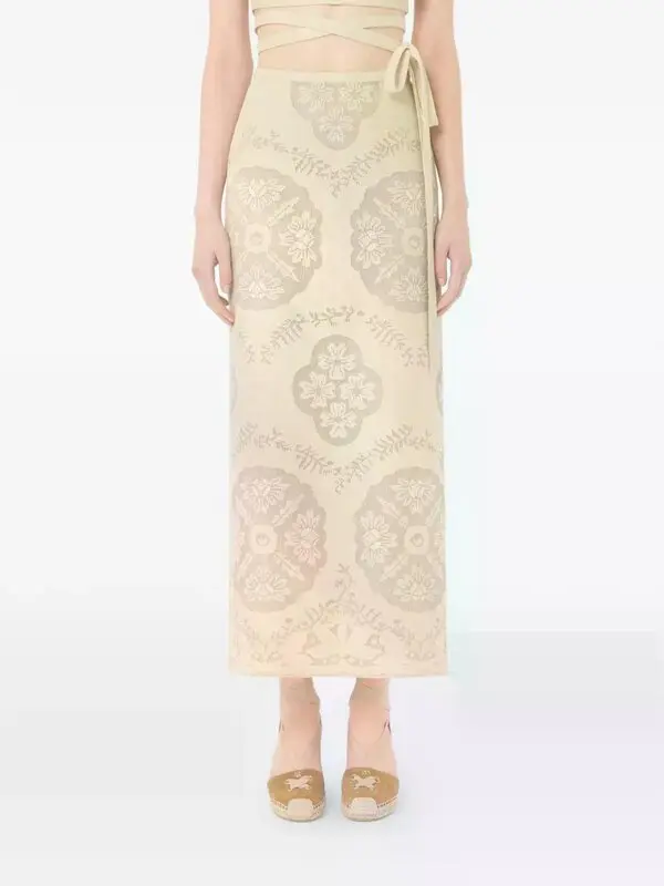 Valentino Garavani Midi Skirt In Floral Stamp Blanket