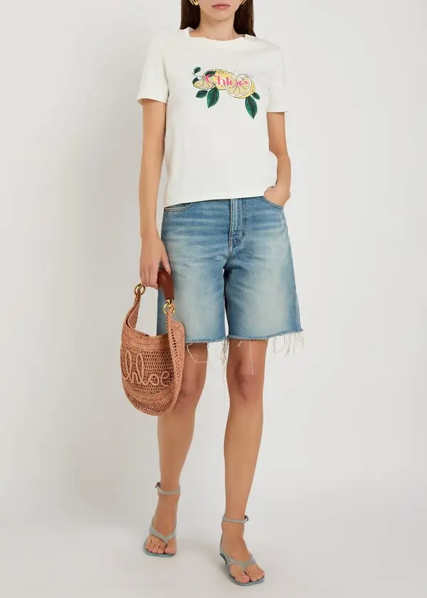 Chloé Distressed Frayed Hem Shorts