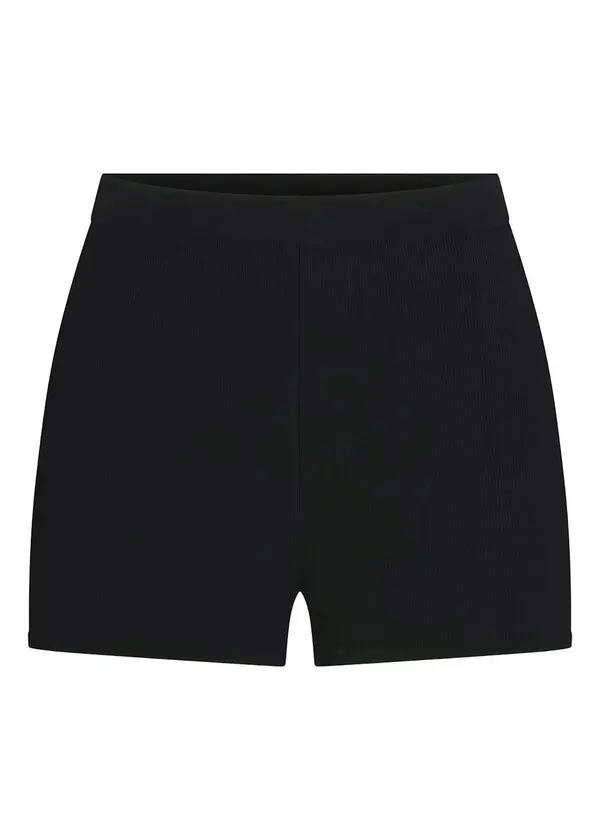 SKIMS High-waisted Knit Shorts - Black