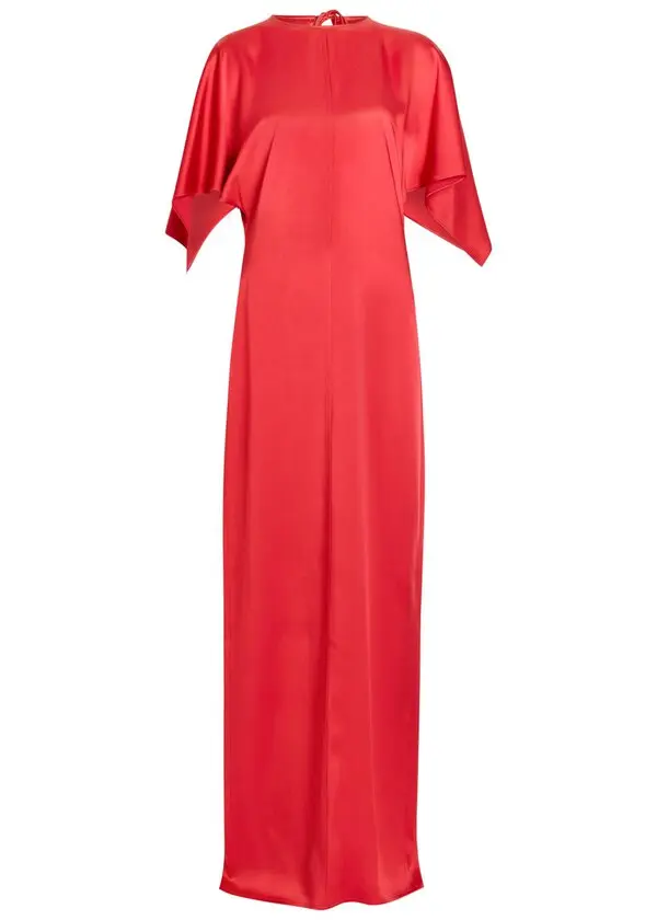 Stella McCartney Draped Satin-crepe Maxi Dress