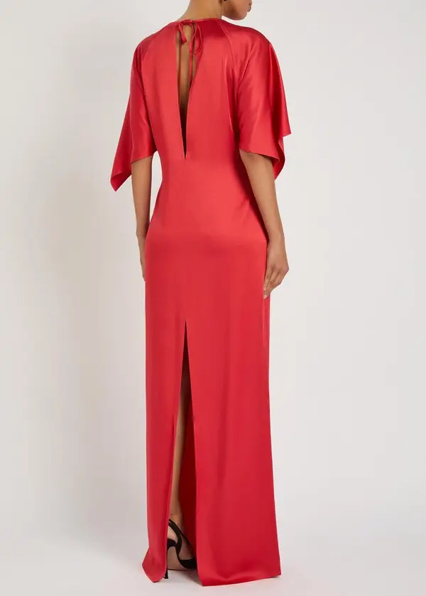 Stella McCartney Draped Satin-crepe Maxi Dress
