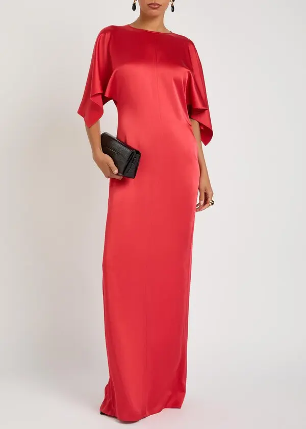 Stella McCartney Draped Satin-crepe Maxi Dress