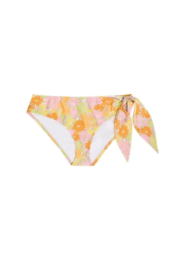 Chloé Floral-print Bikini Briefs With Side Ties - Multicoloured