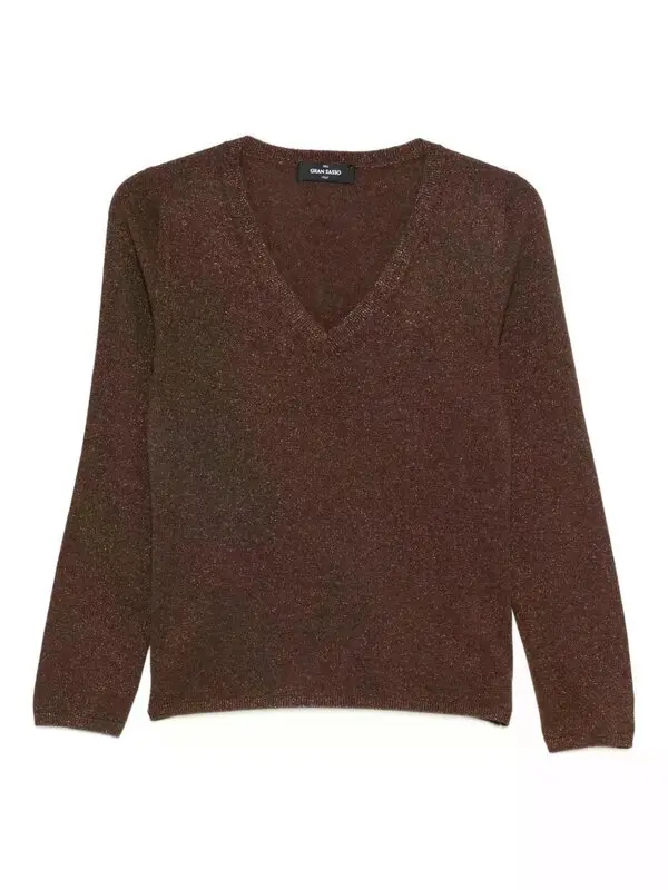GRAN SASSO V-neck Sweater - Brown