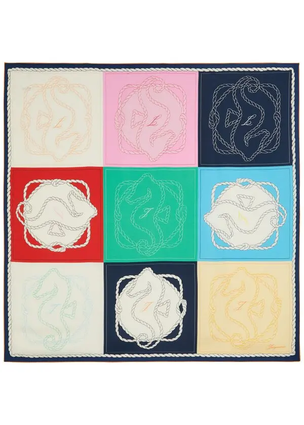 Jacquemus Le Grand Foulard Hippocampe Printed Silk Scarf - Multicoloured 1