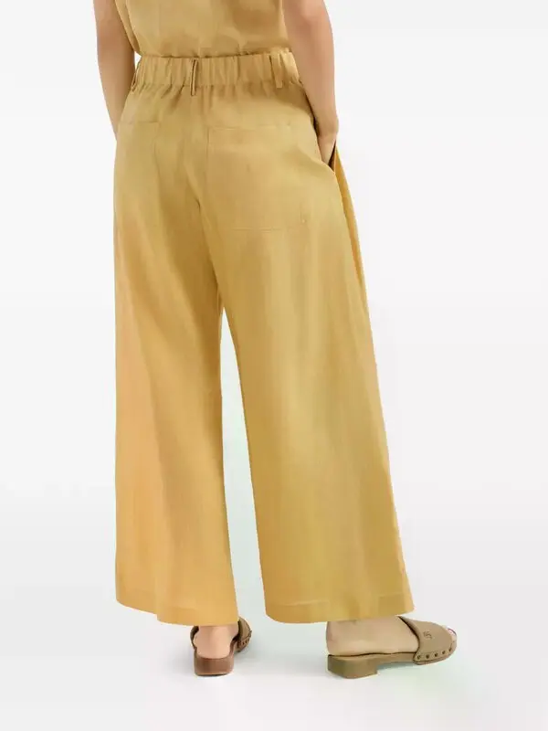 Brunello Cucinelli Drawstring Linen Trousers With Monili Detail