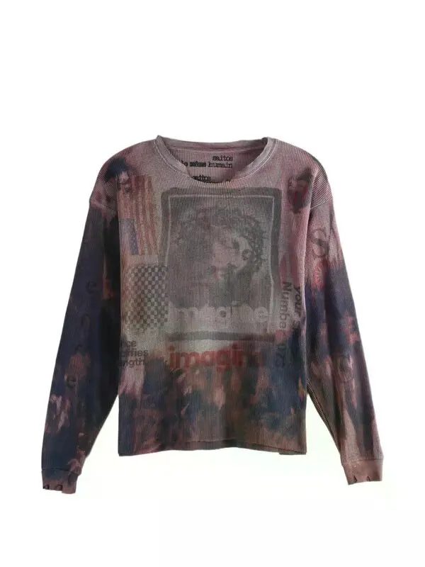 SAITOS Graphic-print Waffle-knit T-shirt