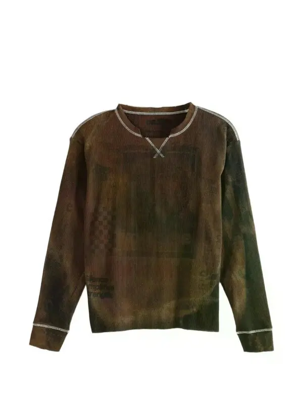SAITOS Graphic-print Waffle-knit T-shirt