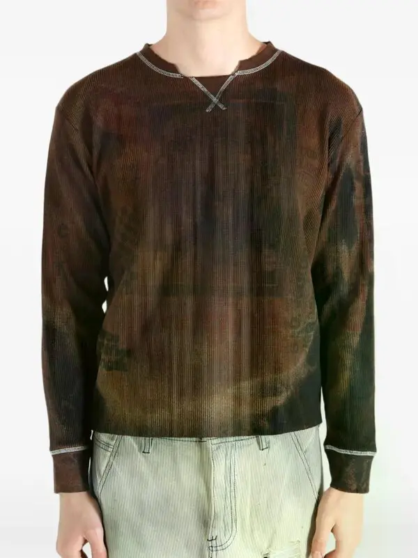 SAITOS Graphic-print Waffle-knit T-shirt