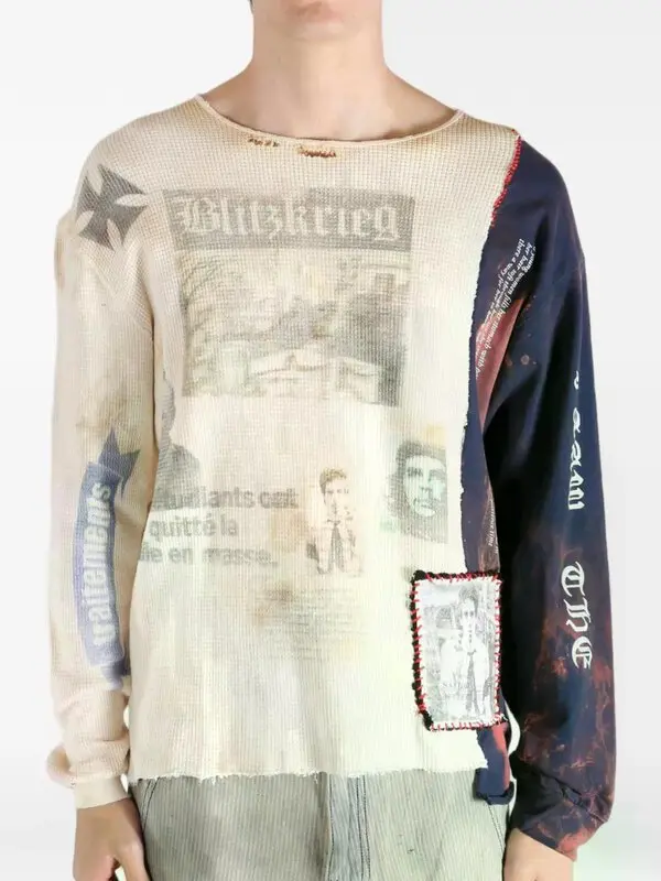 SAITOS Graphic-print Panelled T-shirt