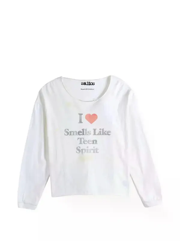 SAITOS Graphic-print Distressed T-shirt - White