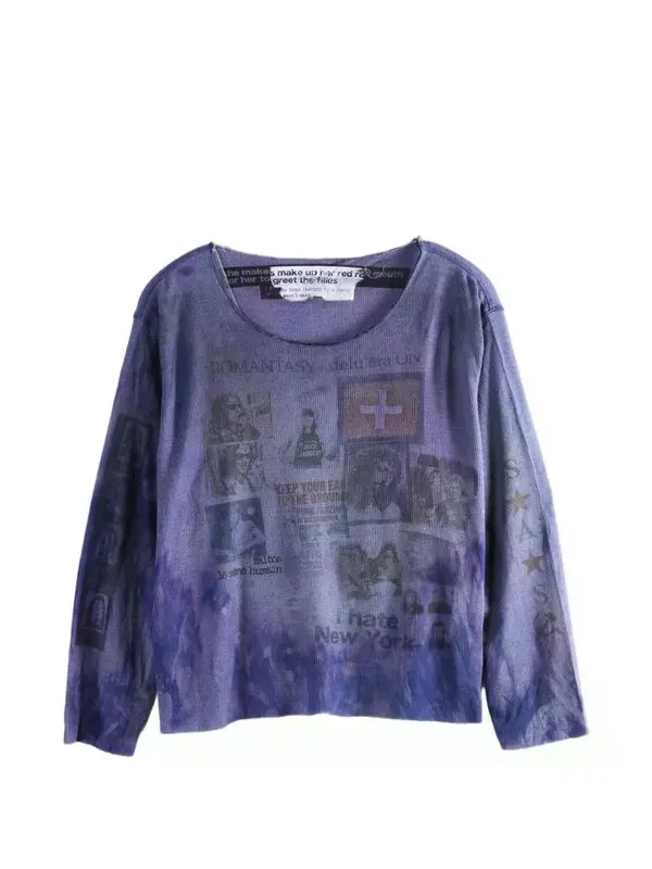 SAITOS Graphic-print Long-sleeve T-shirt - Purple