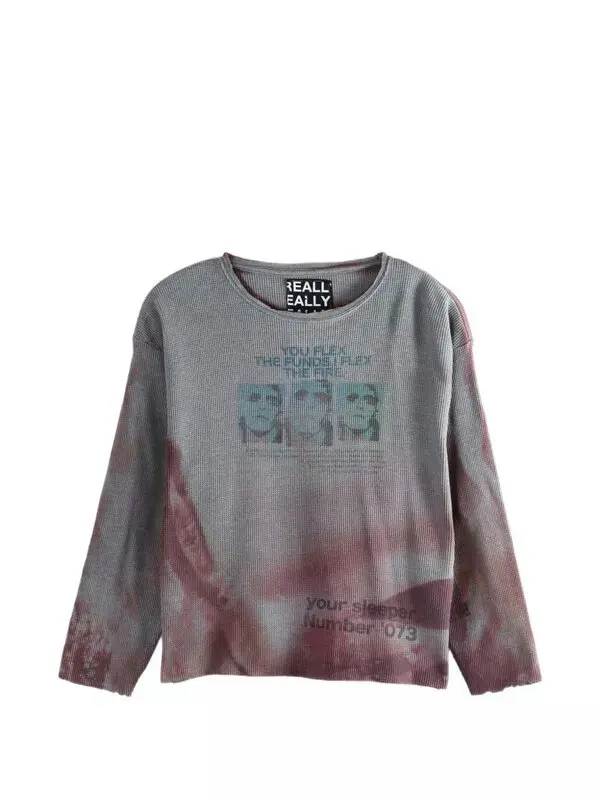 SAITOS Graphic-print Waffle-knit T-shirt