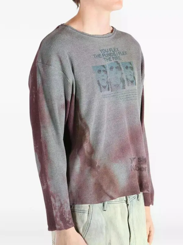 SAITOS Graphic-print Waffle-knit T-shirt