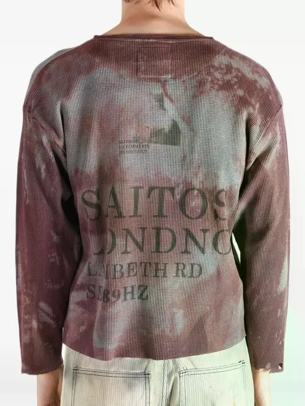 SAITOS Graphic-print Waffle-knit T-shirt