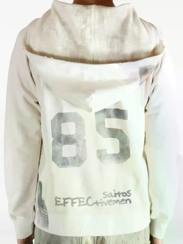 SAITOS Long Live Rock Distressed Cotton Hoodie