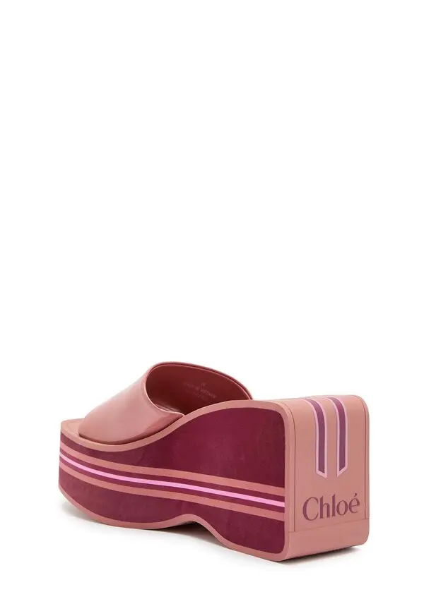 Chloé Patent Leather Wedge Mules