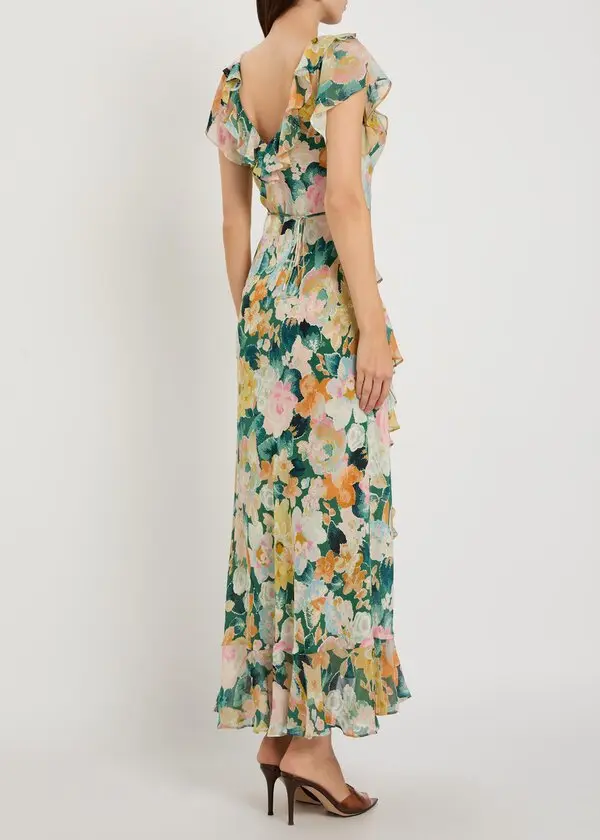 Rixo Meadow Floral-print Silk Midi Dress