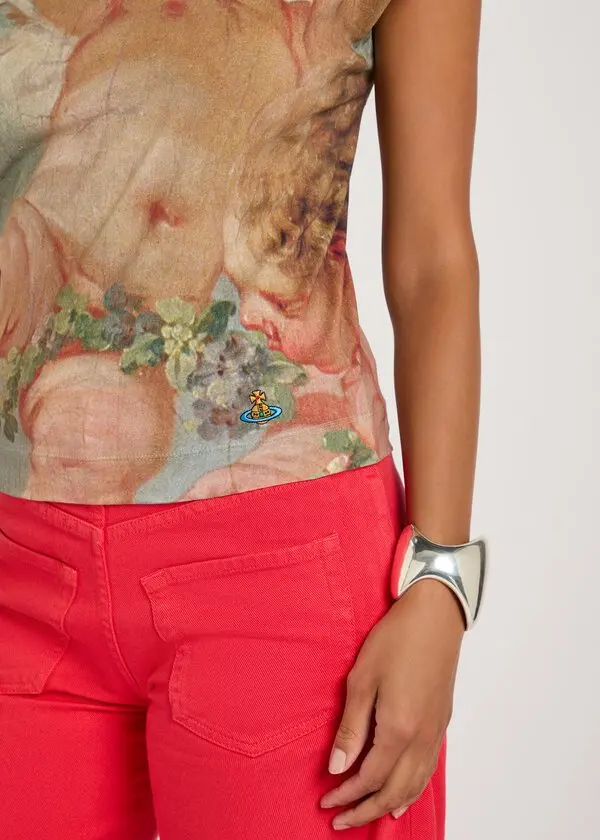 VIVIENNE WESTWOOD Asymmetric Printed Cotton Top - Multicoloured