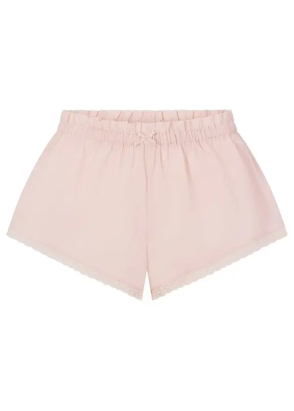 SKIMS Lace-trim Poplin Shorts - Pink