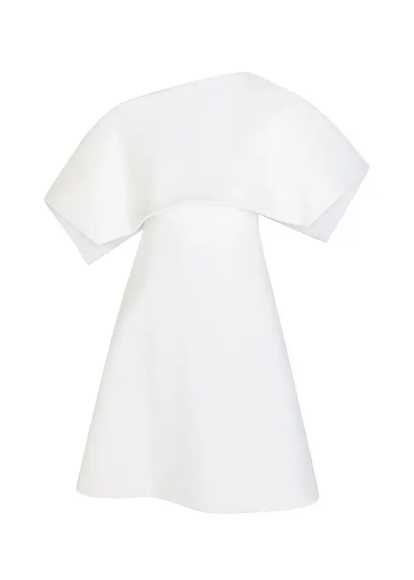 A.W.A.K.E. Mode Cape-effect Crepe Mini Dress - White