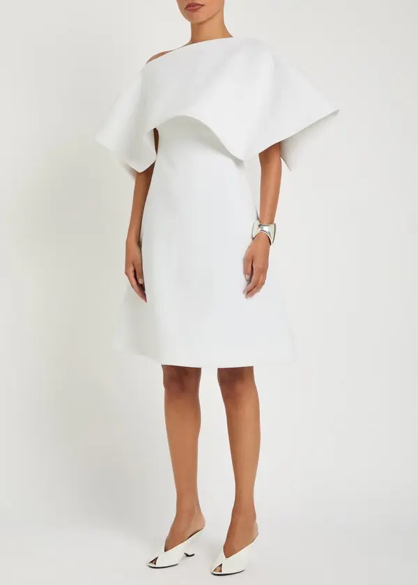 A.W.A.K.E. Mode Crepe Mini Dress With Cape Effect